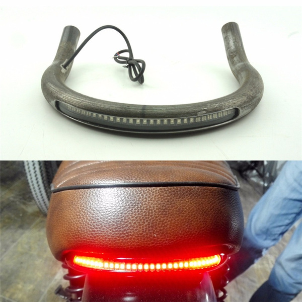 Modified Cafe Racer Motorcycle Rear Seat Frame Hoop Loop with LED Brake ...