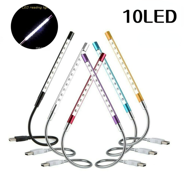 10 LED USB Keyboard Light night Flexible Lamp for Reading Notebook Laptop Plug | Wish