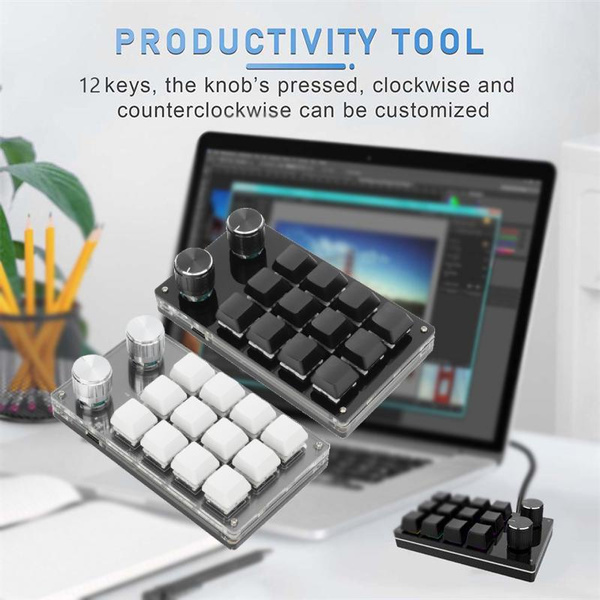 Keyboard 12 Keys 2 Button Mechanical Keyboard Hot Swap Custom Keyboard ...