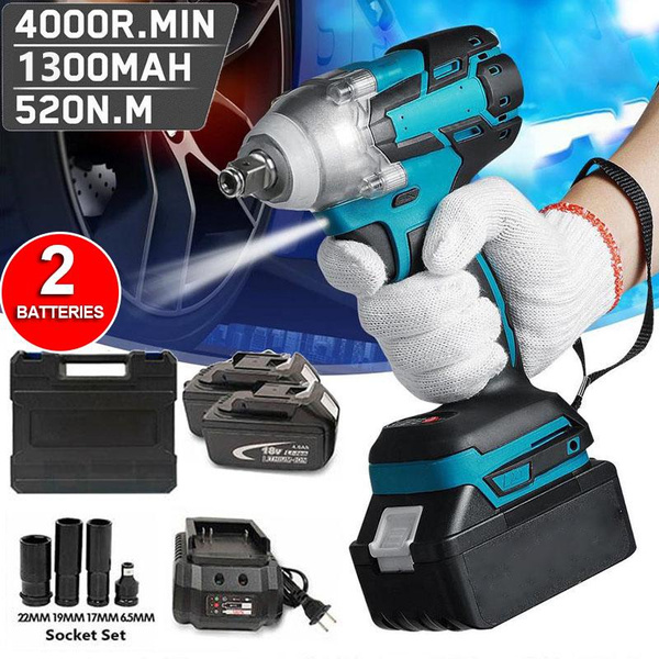 [ Include 2 Batteries ] 18V 520N.m. Cordless Brushless Impact Wrench ...