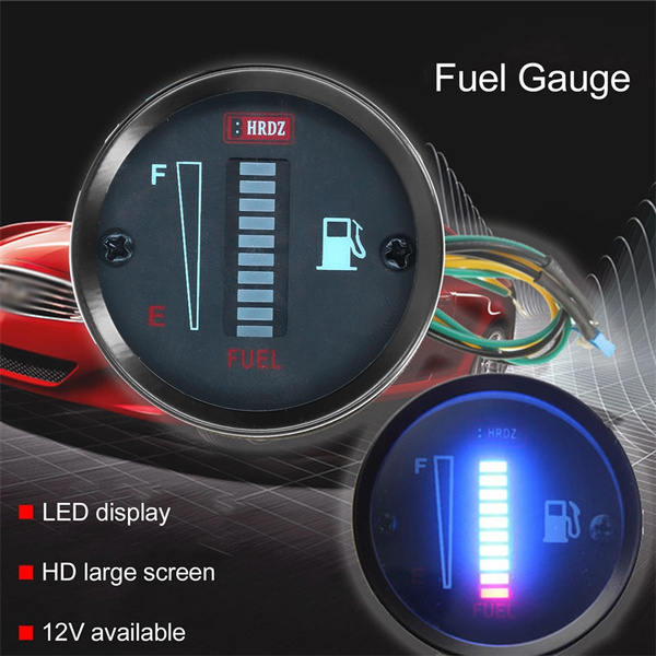 Fuel Gauge For Car Fuel, LED Fuel Meter Gauge Indicator 52mm Dia 12V ...