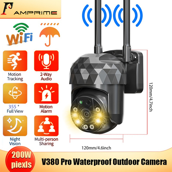 AMPRIME 200W 2MP HD 1080P Wireless WIFI PTZ Outdoor Camera IP66 ...