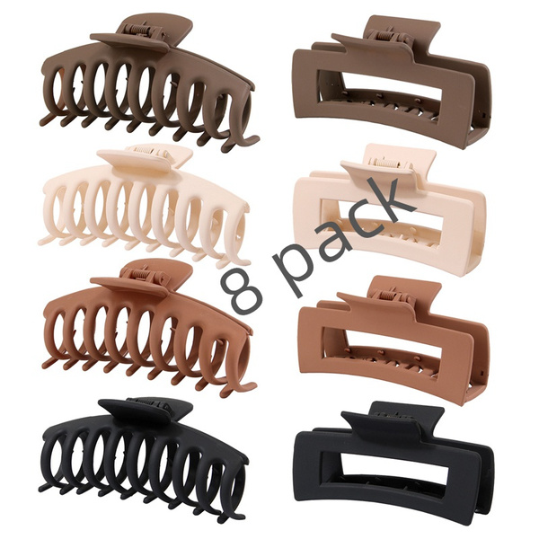 8 Pack 4.3 Inch Large Women Hair Claw Clips Big Matte Banana Hair Clips ...