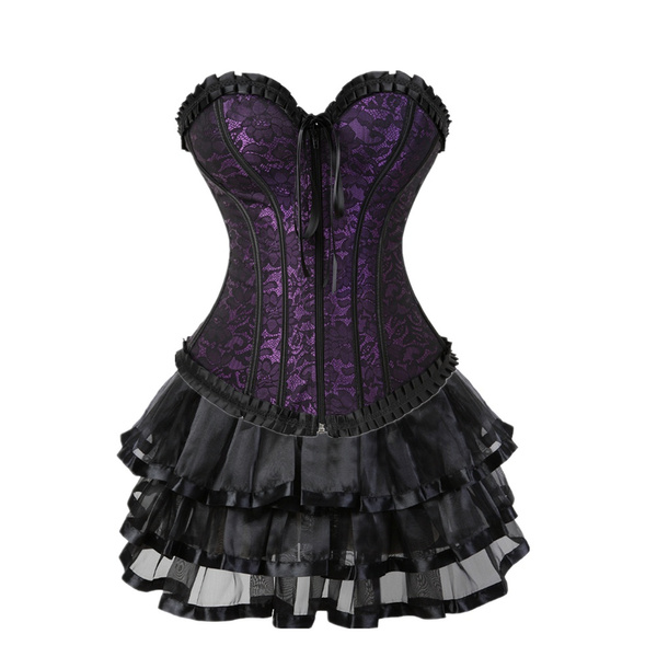 Plus Size Women Corset Vintage Corsets and Bustiers With Front Zipper ...