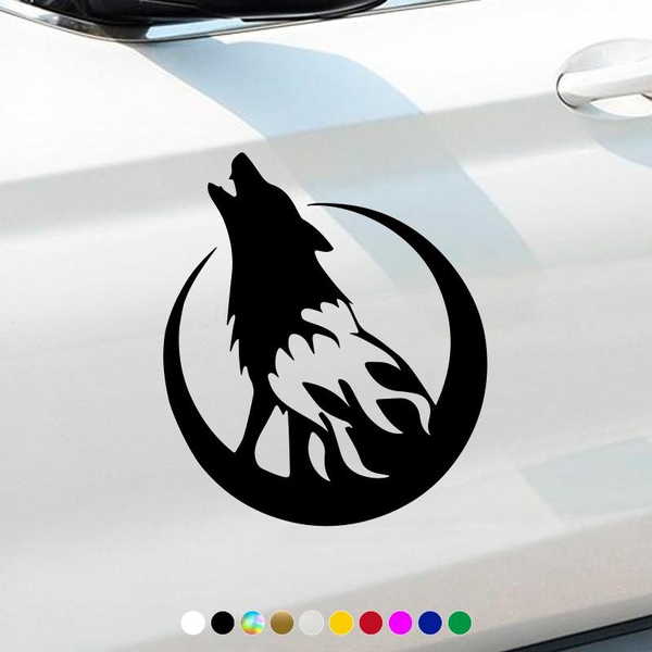 1PC Moon and Wolf Car Stickers SUV Car Doors and Windows Decorate ...