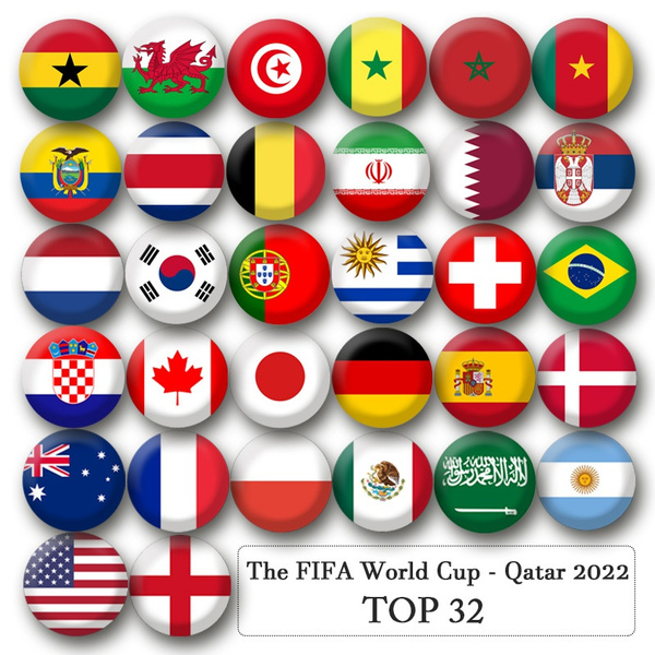 Qatar World Cup 2022 Flag Badge National Team Badge Brooch Fans ...