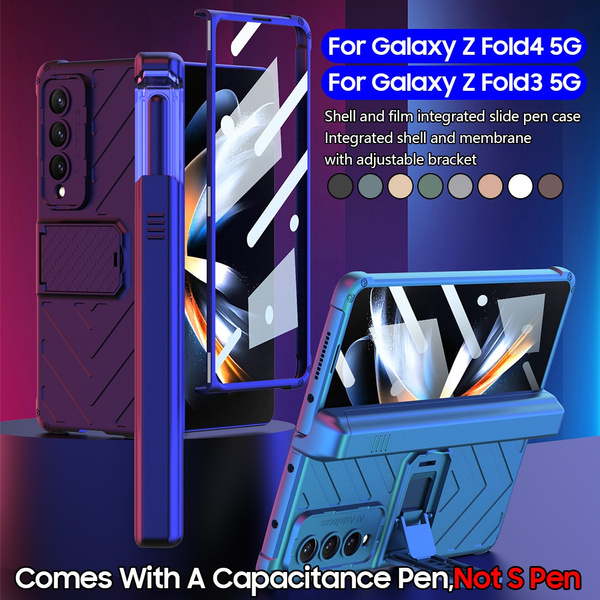 Magnetic Hinge Slide Pen Slot Rugged Case For Samsung Galaxy Z Fold4 5G ...