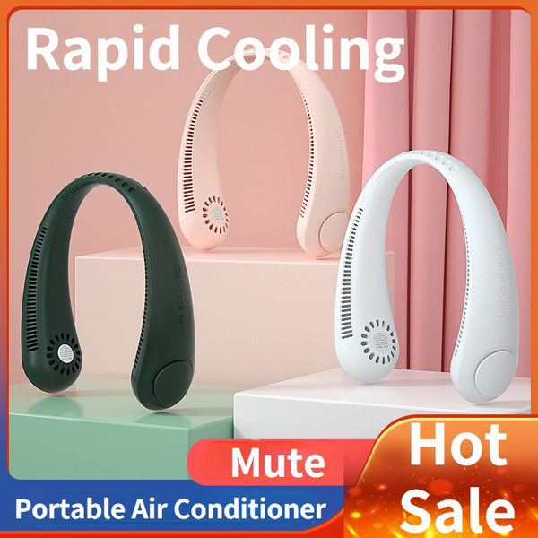 New Lazy Leafless Hanging Neck Fan Usb Charging Wearable Neck Hanging ...