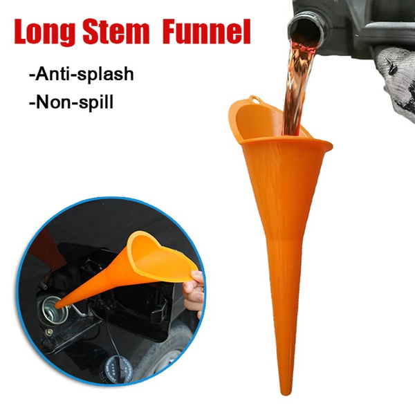 Car Long Stem Funnel Gasoline Oil Fuel Filling Tools Anti-splash ...