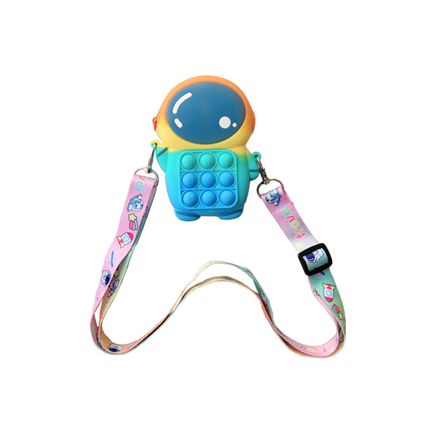 Pop It Push Bubble Fidget Bag, Astronaut Fidget Toy Adjustable Shoulder ...
