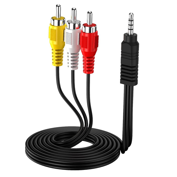 DREAMHAX 3.5mm to RCA Camcorder Handycam AV Audio Video Output Cable, 3 ...