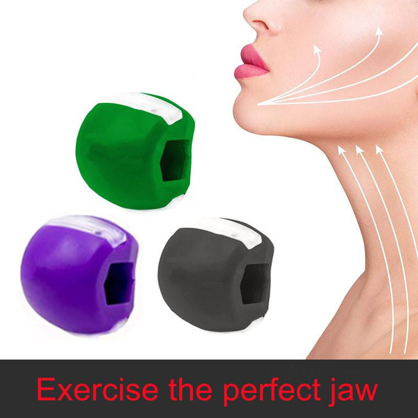 Jaw Exerciser Face Stress Ball Silica Gel Jawline Muscle Facial Toner ...