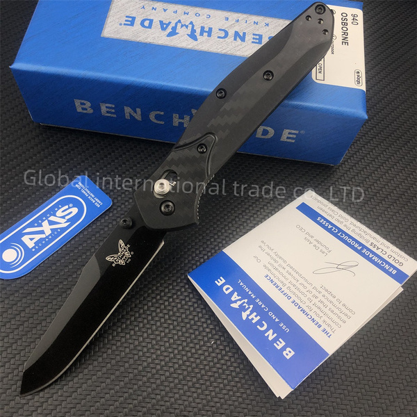 2022 Tactical EDC Spring Knife Benchmade 940 Osborne Folding Knives S35V Ordinary Black Blade ...