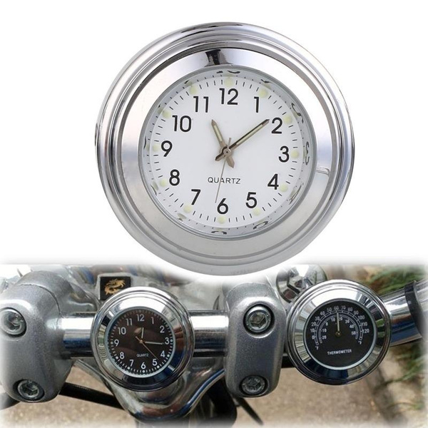1Pc Motorcycle Waterproof Handlebar Mount Dial Clock or Thermometer | Wish