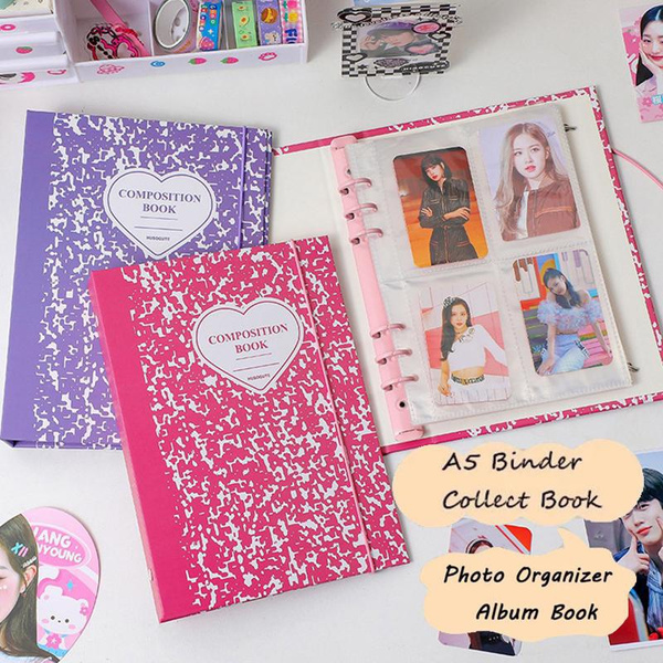 Kawaii A5 Binder Pictures Storage Book Card Holder Photo Album ...