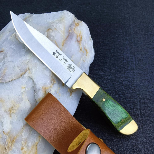 Portable Handcrafted Fixed Hunting Knife Full Tang 440C Blade with PU ...