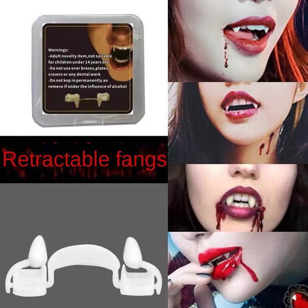 Halloween vampire dentures retractable tusks braces Cosplay masquerade ...