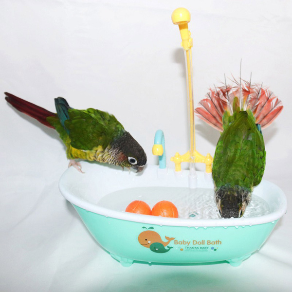 Parrot Automatic Bathtub Bird Bath Tub Bird Shower Bathing Tub Feeder ...