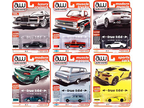 Autoworld Premium 2021 Set B of 6 pieces Release 4 1/64 Diecast Model ...