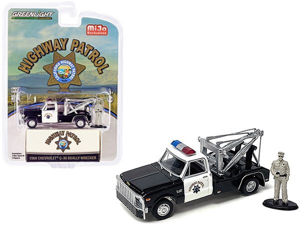 1969 Chevrolet C-30 Dually Wrecker Tow Truck Black and White CHP ...