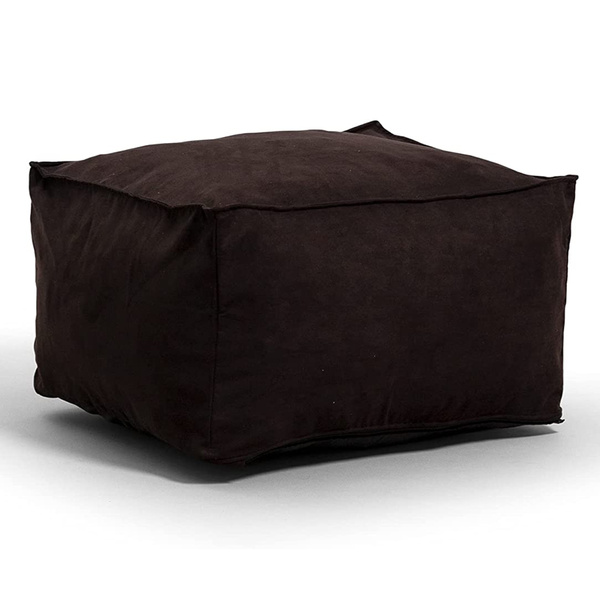 Big Joe Imperial Foot Stool and Rest w/ Shredded Foam in Black Plush ...