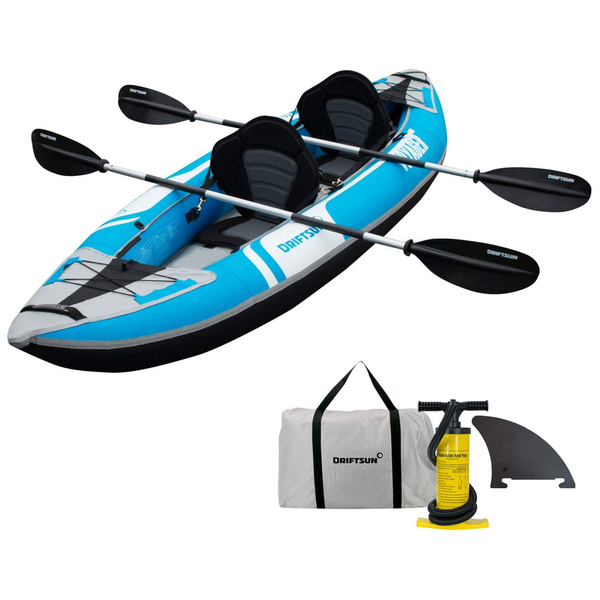 Driftsun Voyager Inflatable Tandem Recreational Kayak w/2 Paddles (Open ...