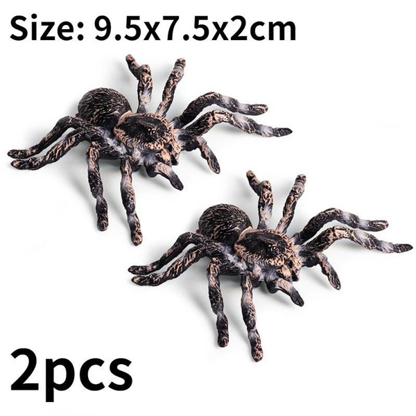 2Pcs 9.5cm Large Realistic Spider Insect Model Toy Fun Halloween Scary ...