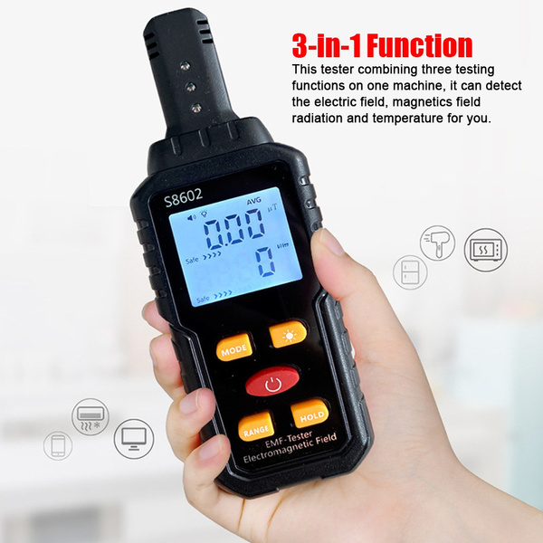 Handheld 3-in-1 Digital Radiation Dosimeter Electric Field Magnetics ...