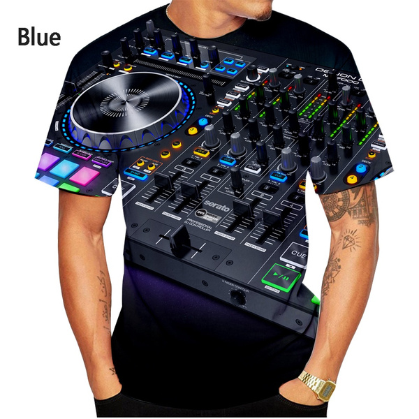 Unisex Nightclub LED Keyboard T Shirt Musical Instruments 3D Printed ...