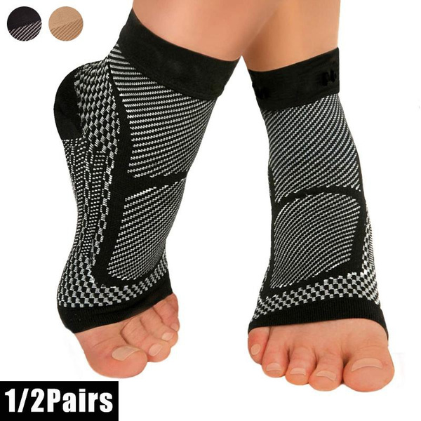 1/2/5Pairs Sports Copper Ankle Support Brace Ankle Compression Sleeve ...