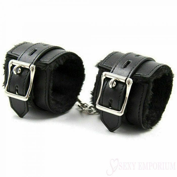Black Bondage Adjustable Hand Cuffs Restraint Fetish Kinky BDSM Set Kit ...