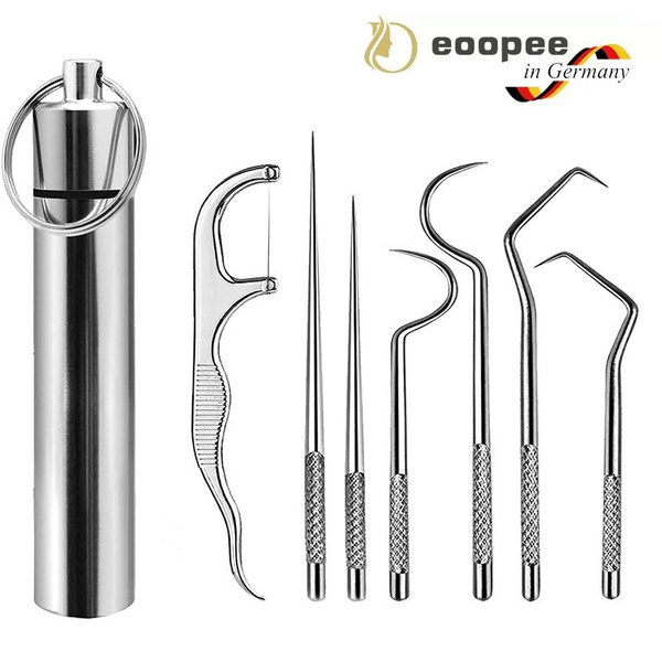 Stainless Steel Toothpick Set Tooth Flossing Reusable Toothpicks ...