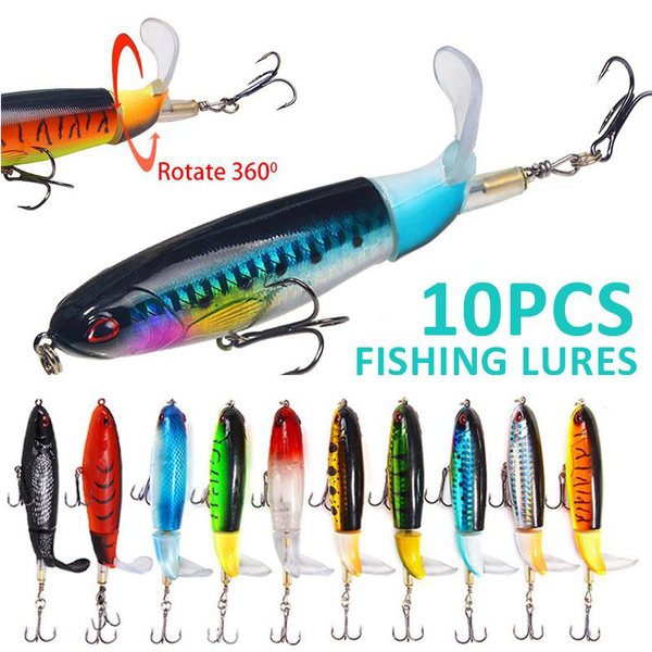 10Pcs Fishing Lures Bait 13g/15g/35g Whopper Plopper Topwater Floating ...