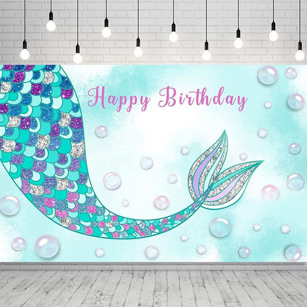 Under The Sea Mermaid Birthday Photography Backdrop Mermaid Tail ...