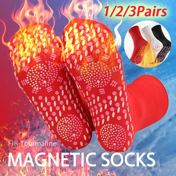 1/2/ Pairs Tourmaline Magnetic Socks Self Heating Therapy Magnetic ...