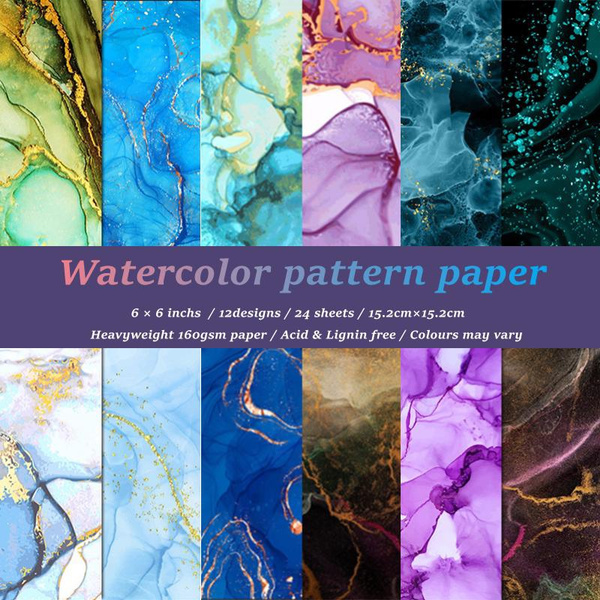 6" Watercolor Marble Background Paper - Scrapbook Paper DIY Art ...