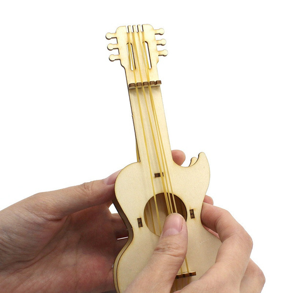 Creative DIY Musical Guitar Science Puzzle Handwork Wooden Assembled ...