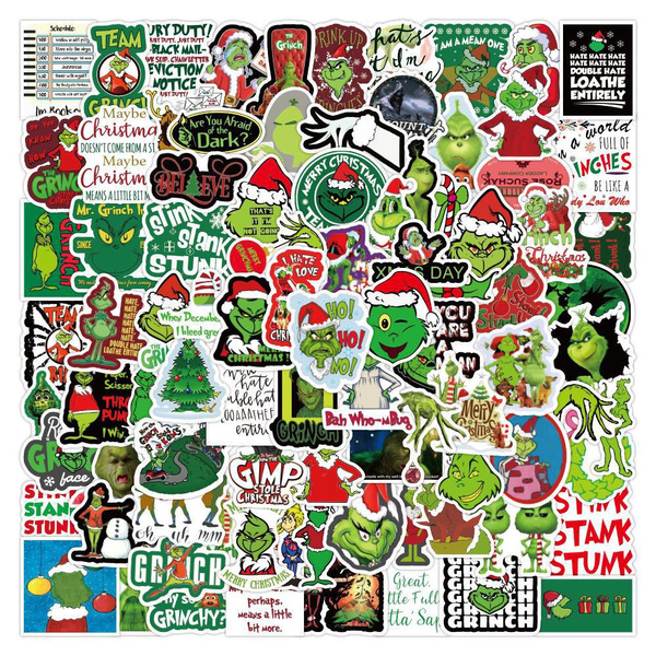 15/50PCS Grinch graffiti stickers cartoon Santa Claus decals for car ...