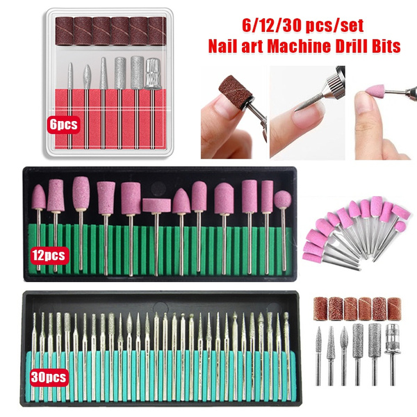 6/12/30 Pcs/Set Polishing Head Wheel Head Abrasive Polish Stone Nail ...