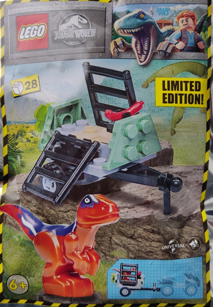 Lego® original Jurassic World - Raptor with Dino-Trap pack Dinosaur ...