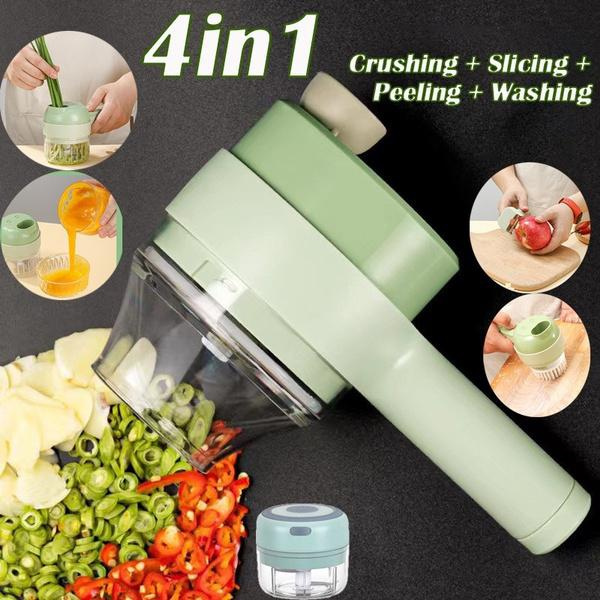 4 In1 Handheld Electric Vegetable Cutter Set Wireless Electric Garlic ...