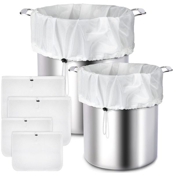 1/2 Pcs Brew Bags Reusable, 250 Micron Fine Mesh Bag for Fruit Cider ...