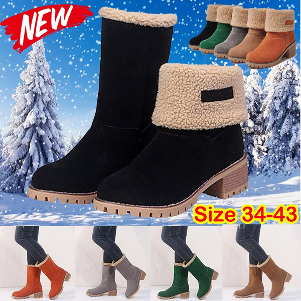 Fashion Winter Women's Warm Snow Boots Suede Thick Heel Casual Boots ... Fashion Winter Women's Warm Snow Boots Suede Thick Heel Casual Boots ...