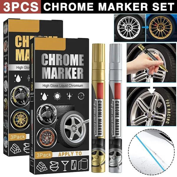 3pcs/set Liquid Mirror Chrome Marker Set DIY Car Paint Pens | Wish