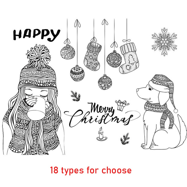 Christmas Clear Stamps Transparent Stamps for Diy Greeting Card Making ...