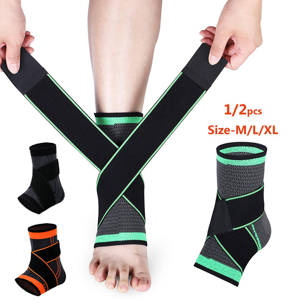 2/1 Pcs Elastic Ankle Sleeve Compression Support Adjustable Ankle ...