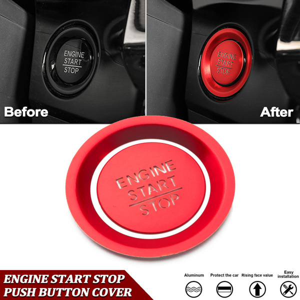 Glossy Red Interior Engine Start Button Cover Molding Trim Ring ...