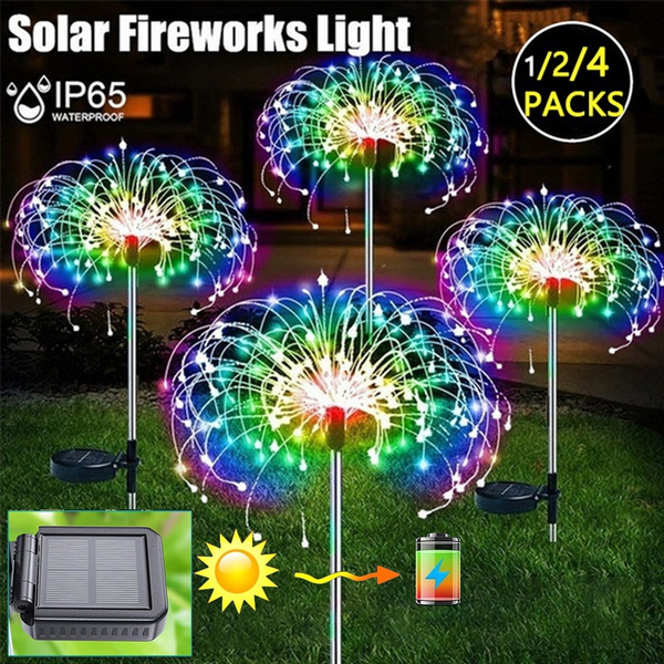 (1/2Packs)2022 Upgraded Solar Firework Light, Multi Color Outdoor ...