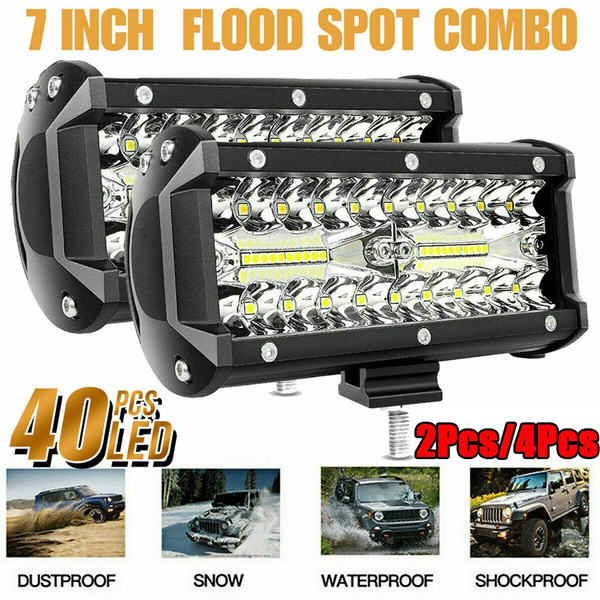 2Pcs/4Pcs 7 inch LED Bar Light 3 Rows Work Light Combo Beam for Driving ...