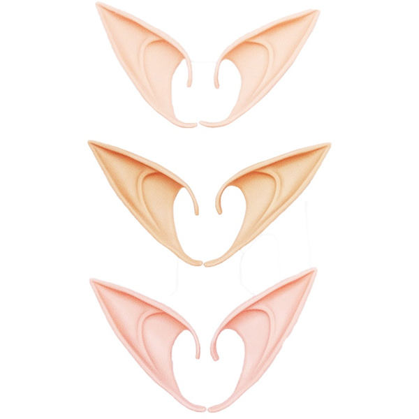1Pairs Latex Elf Ears, Pixie Dress Up Costume Soft Pointed Goblin Ears ...